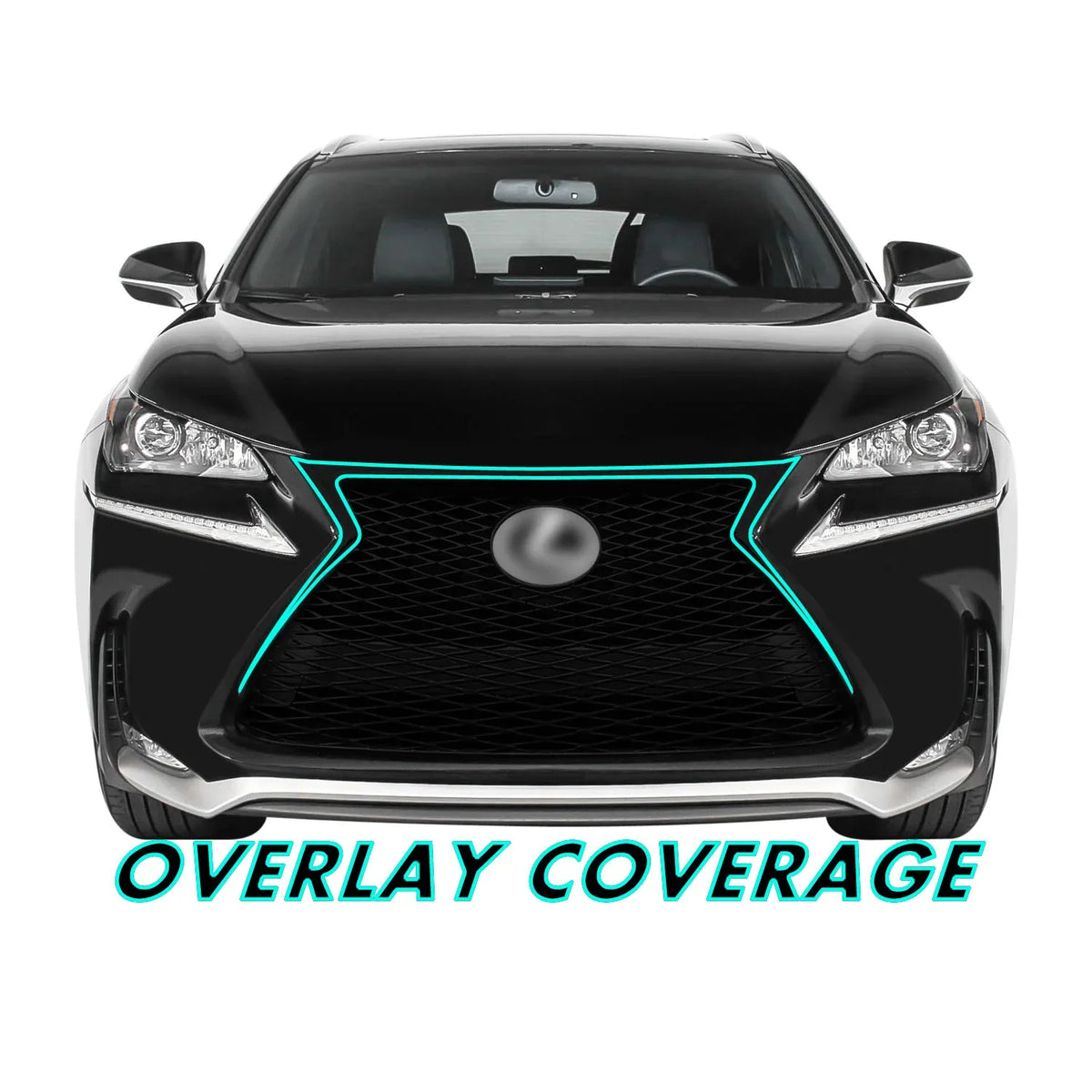 2013-2021 Lexus NX | Front Grill Trim Chrome Delete PreCut Vinyl Wrap ...