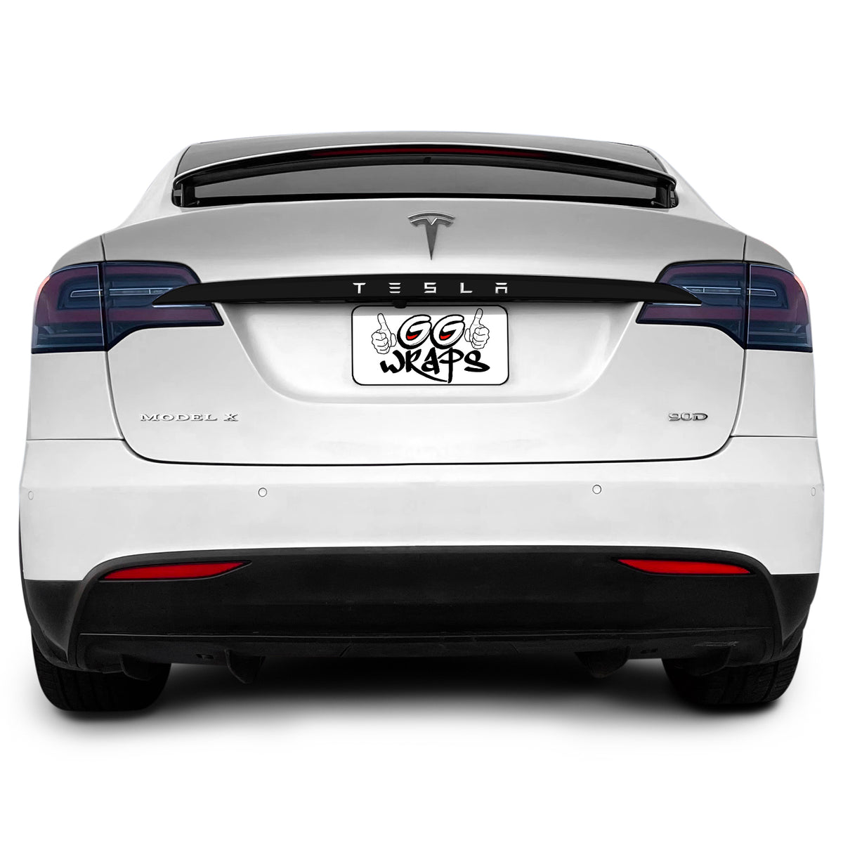 2016-2021 Tesla Model X | Rear Trunk Trim Chrome Delete PreCut Vinyl W ...