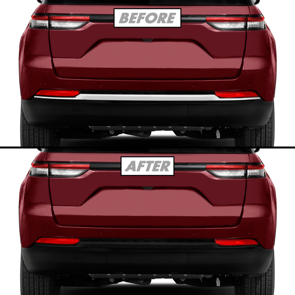2022-2023 Jeep Grand Cherokee | Rear Bumper Trim Chrome Delete PreCut ...