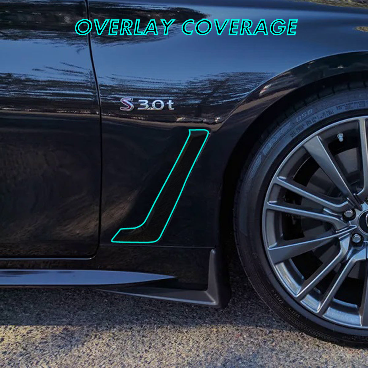 2017-2022 Infiniti Q60 | Fender Vent Trim Chrome Delete PreCut Vinyl W ...