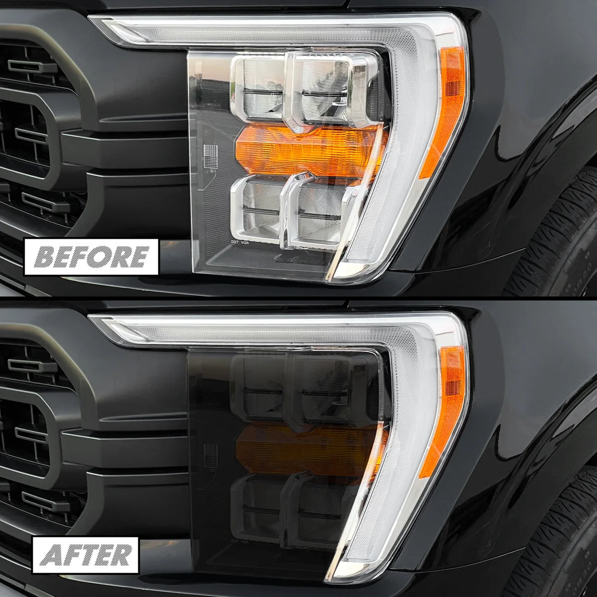 2021-2023 Ford F150 | Headlight Cutout PreCut Tint Overlays – SlickMod