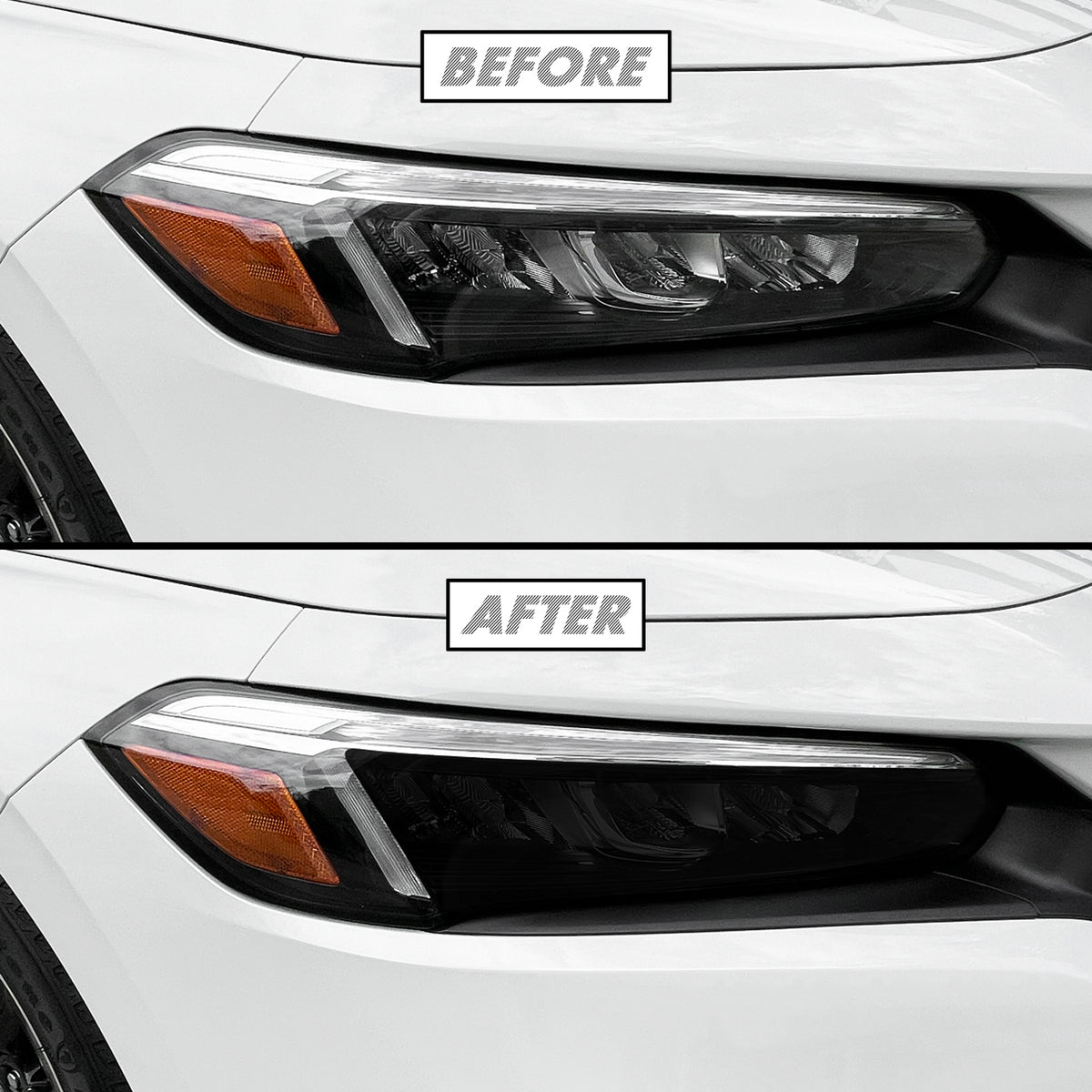 2022-2023 Honda Civic | Headlight Cutout PreCut Tint Overlays – SlickMod