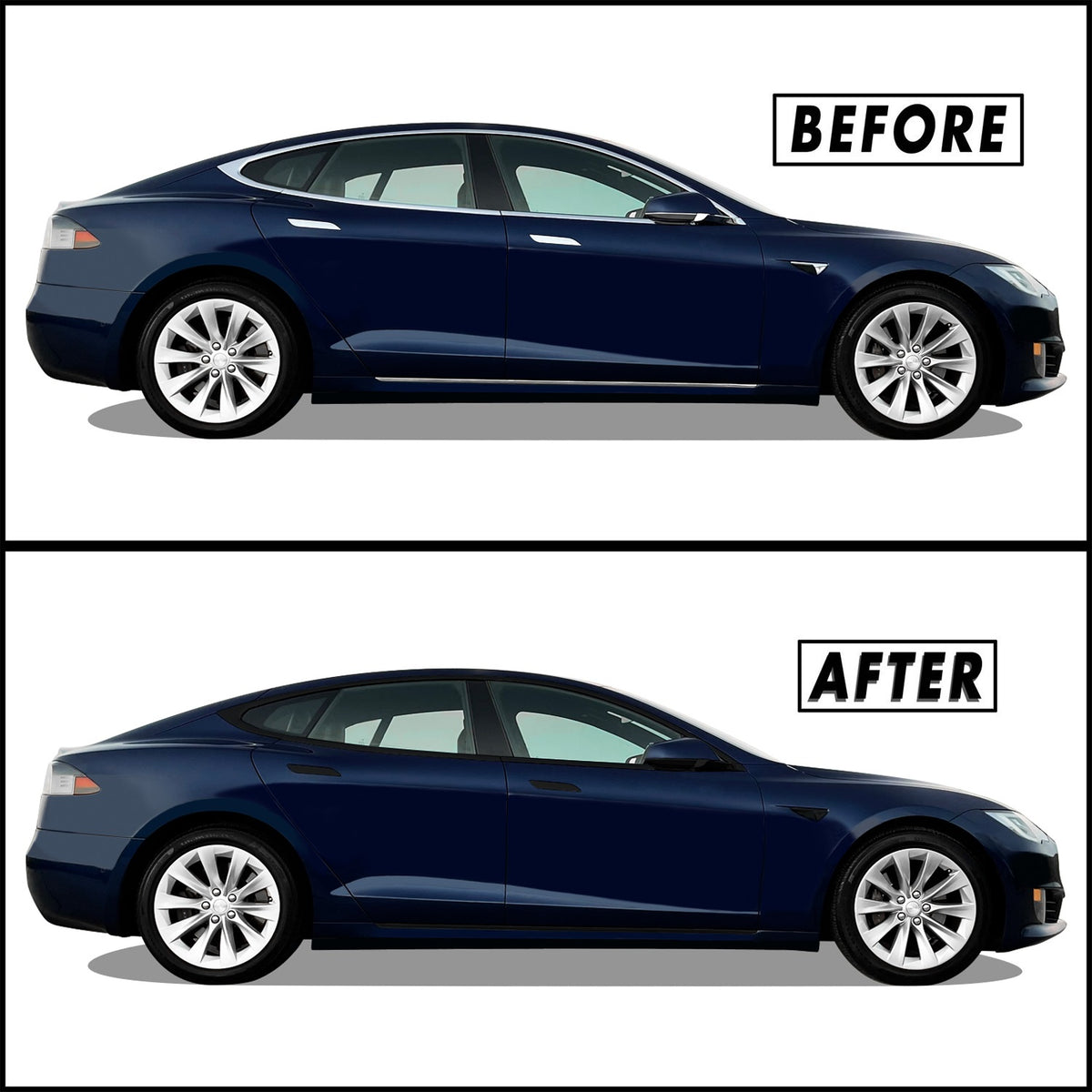 2012-2022 Tesla Model S | Window Trim + All Side Trim Chrome Delete Pr ...